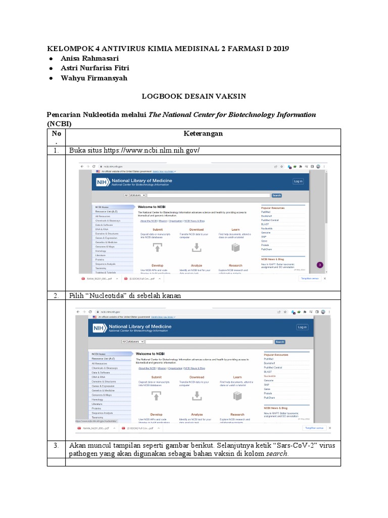 Logbook Desain Vaksin | PDF