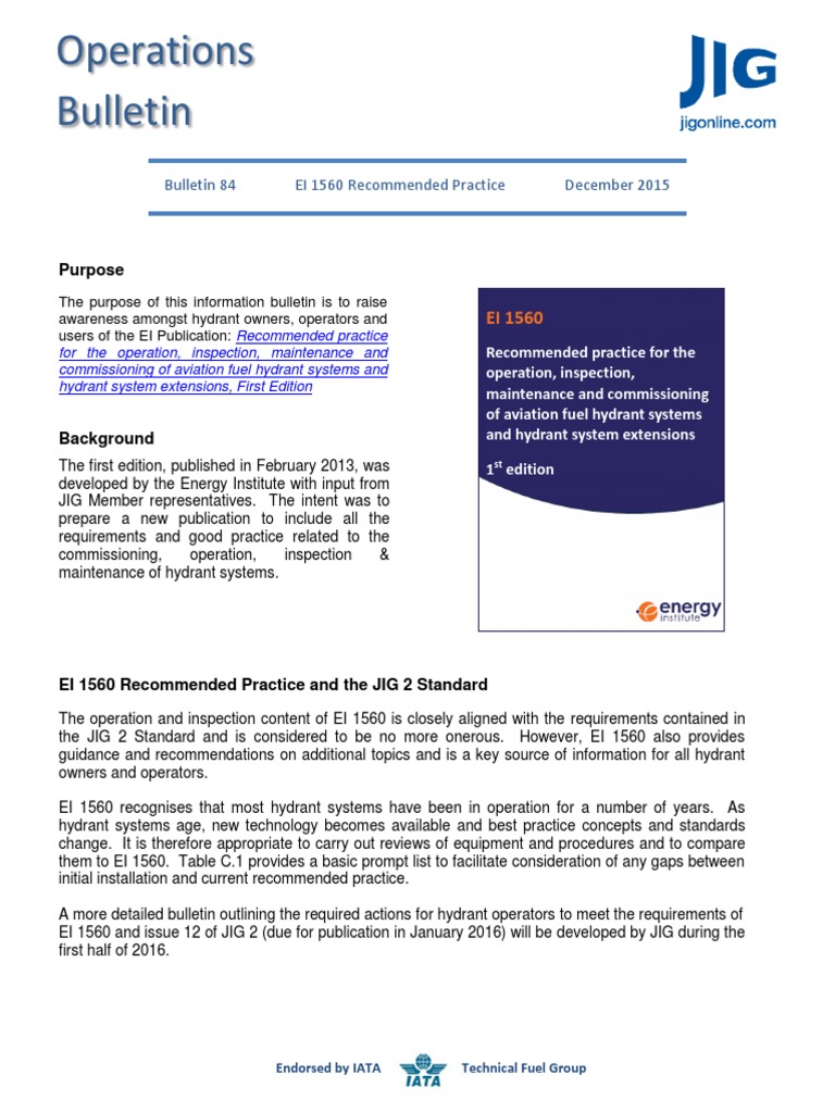 JIG Bulletin - 84-EI-1560-Recommended-Practice-Dec-2015 | PDF ...