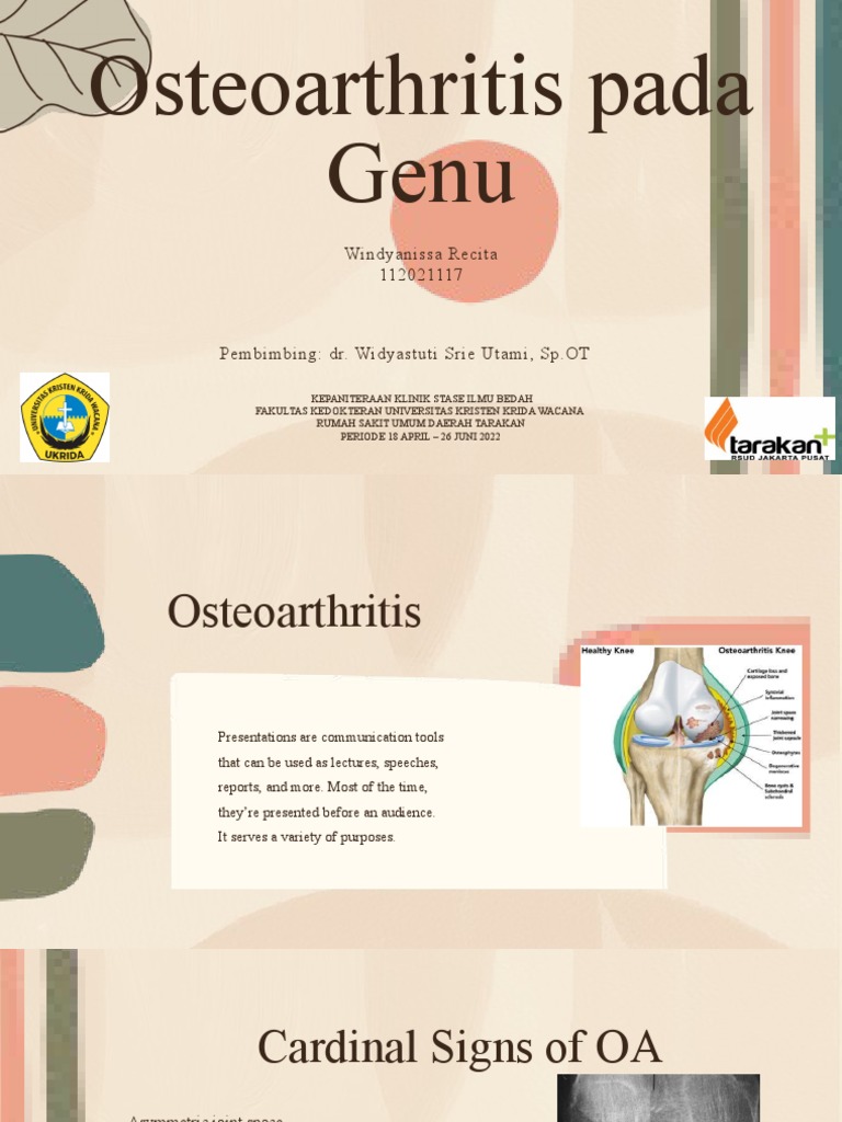 Osteoarthritis Pada Genu: Windyanissa Recita 112021117 | PDF | Lecture ...