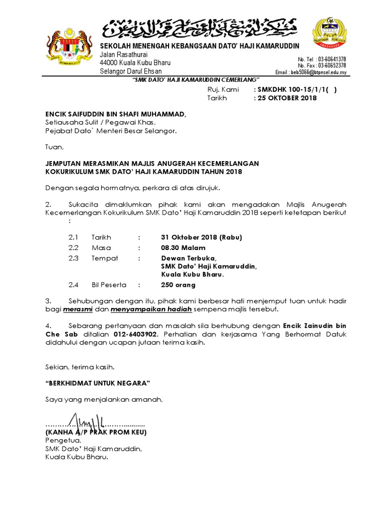 Surat Jemputan Perasmi | PDF