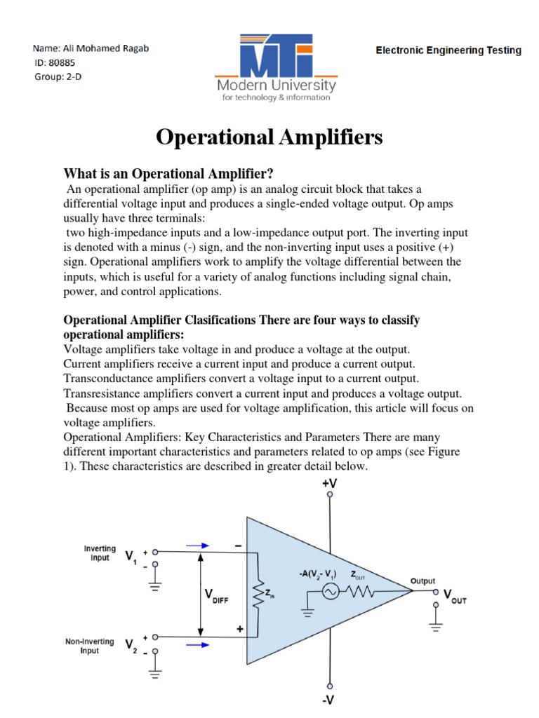 Op Amp | PDF | Operational Amplifier | Amplifier