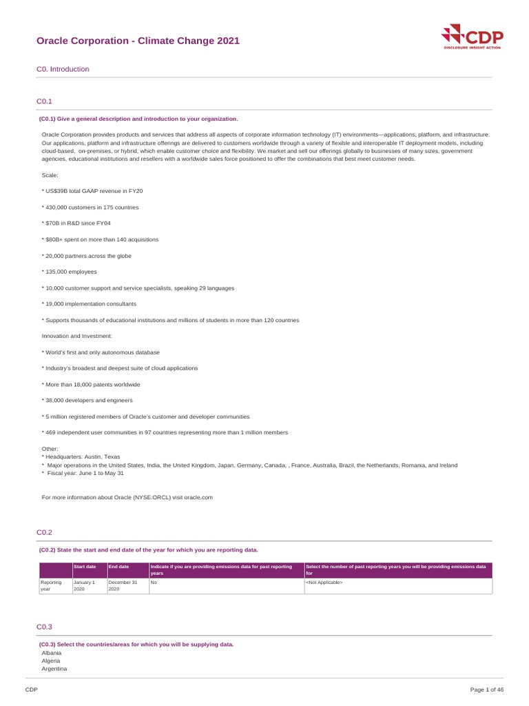 CDP Climate Change Questionnaire 2021 | PDF | Efficient Energy Use ...