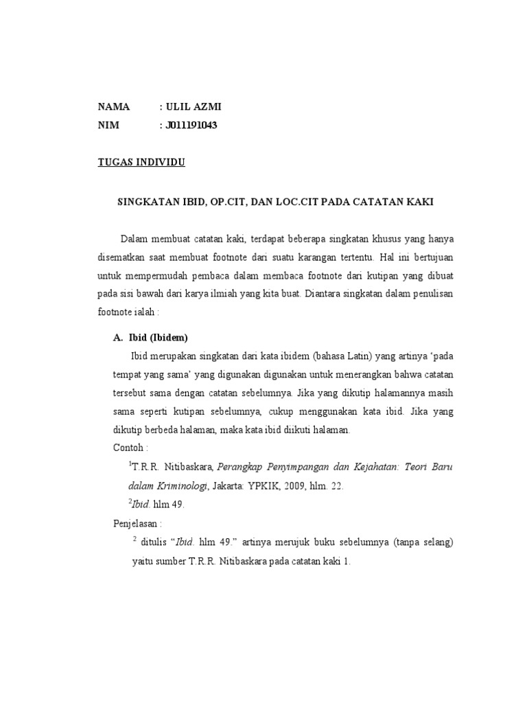 Ibid, Opcit, Dan Loccit | PDF