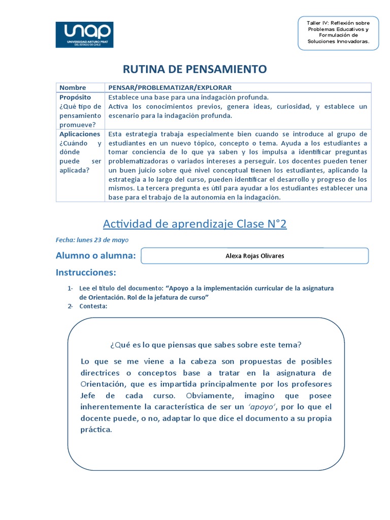 Rutina de Pensamiento | PDF | Cognición | Aprendizaje