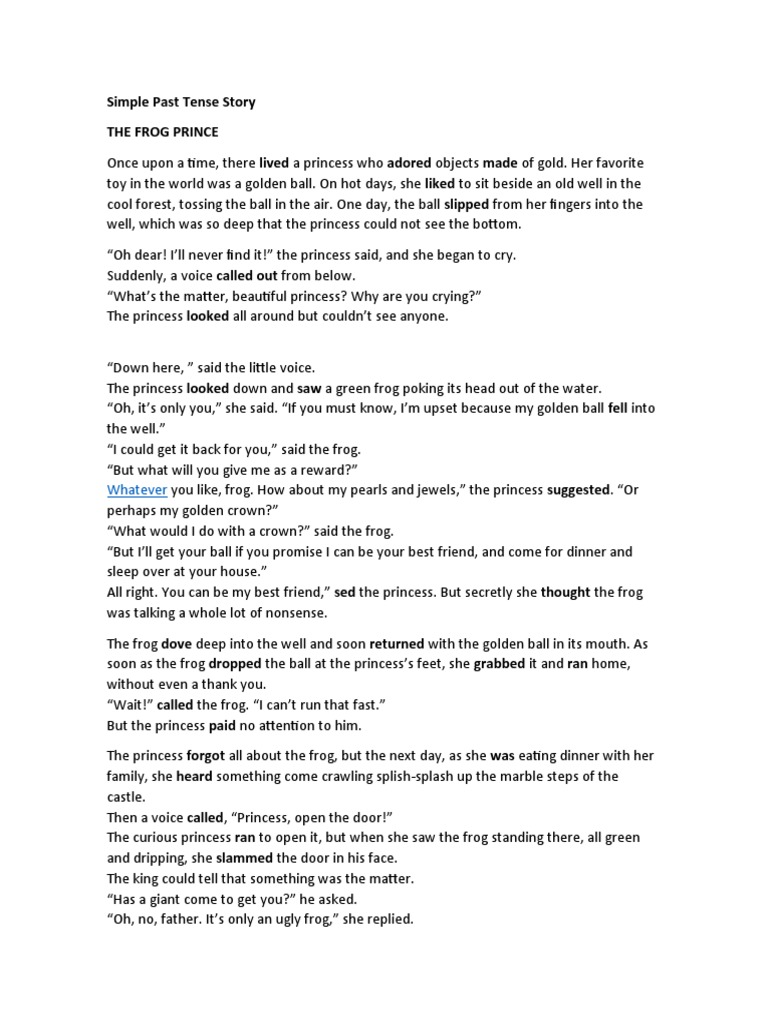 Simple Past Tense Story | PDF | Frog