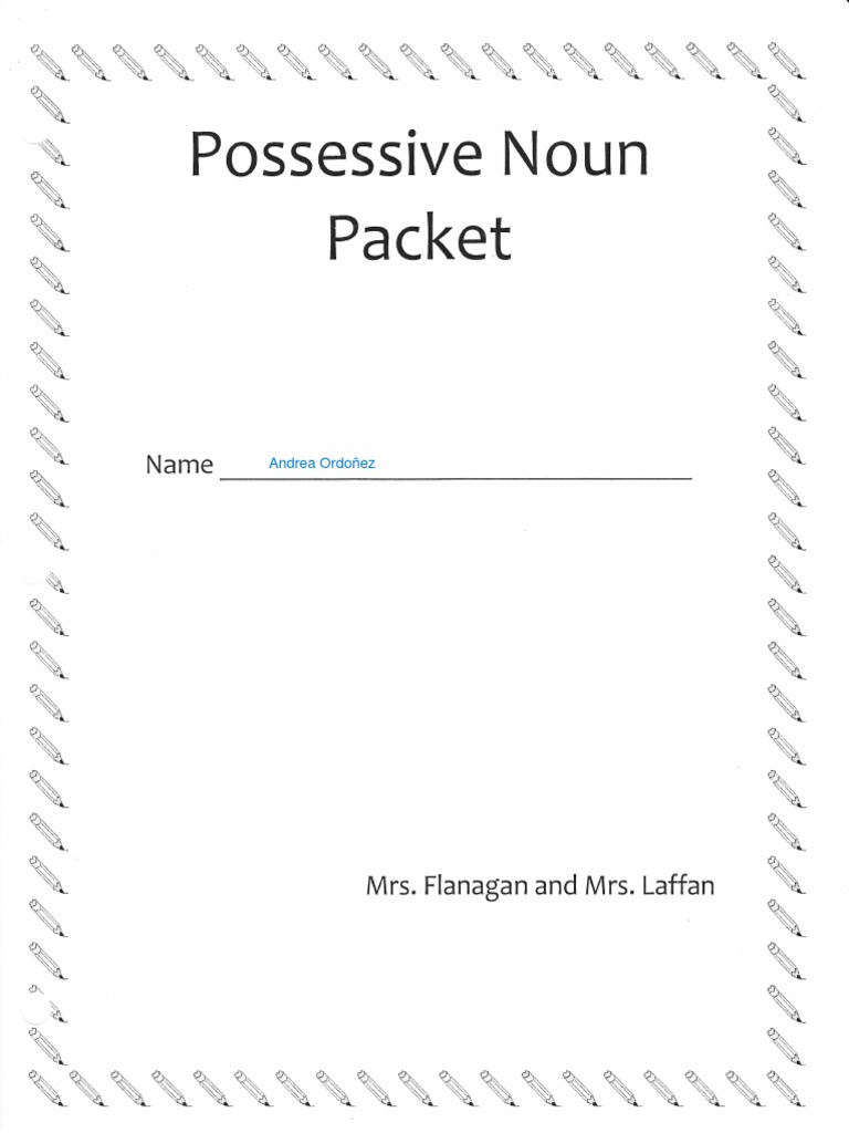 Possessive Nouns Packet | PDF | Linguistic Typology | Grammar