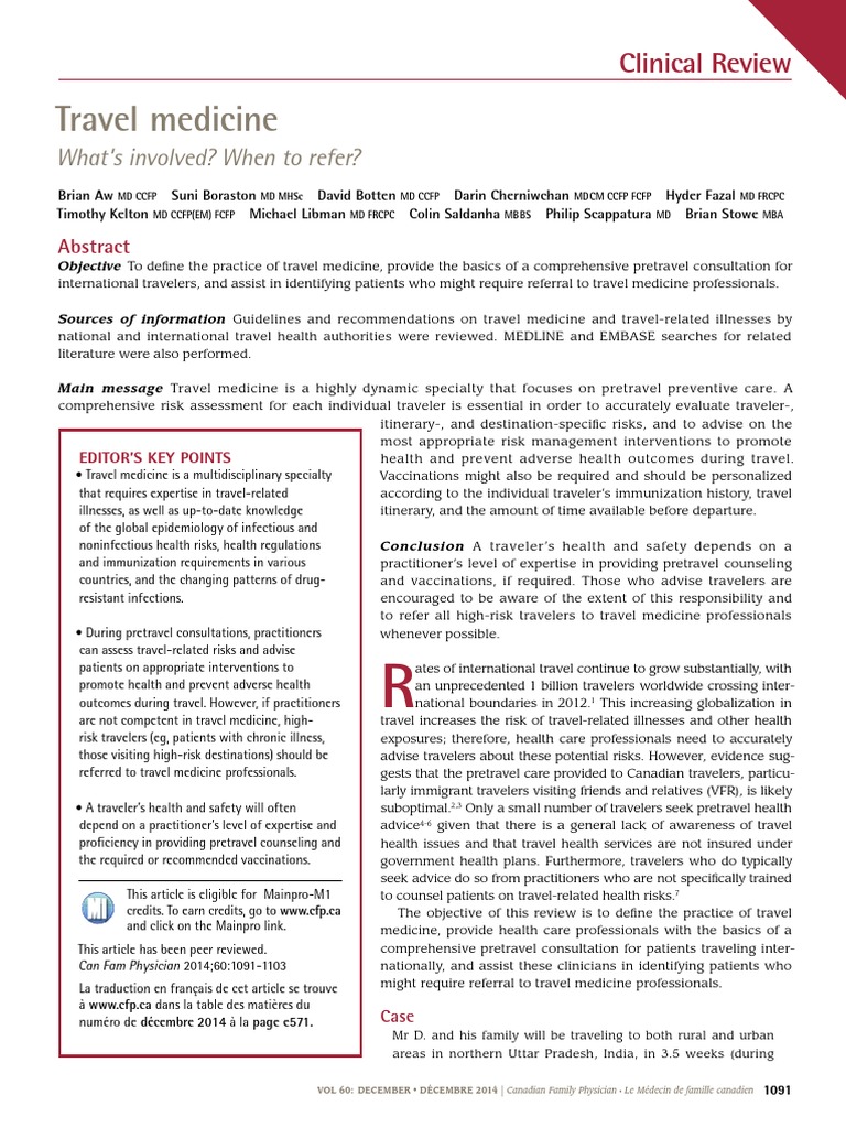 Travel Medicine - Clinical Review | PDF | Vaccines | Hepatitis