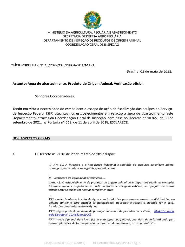 Ofício-Circular #15 2022 Cgi Dipoa - Água de Abastecimento | PDF ... Ofício-Circular #15 2022 Cgi Dipoa - Água de Abastecimento | PDF ...