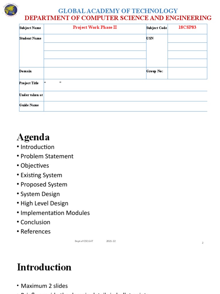Department of Computer Science and Engineering: Global Academy of ...