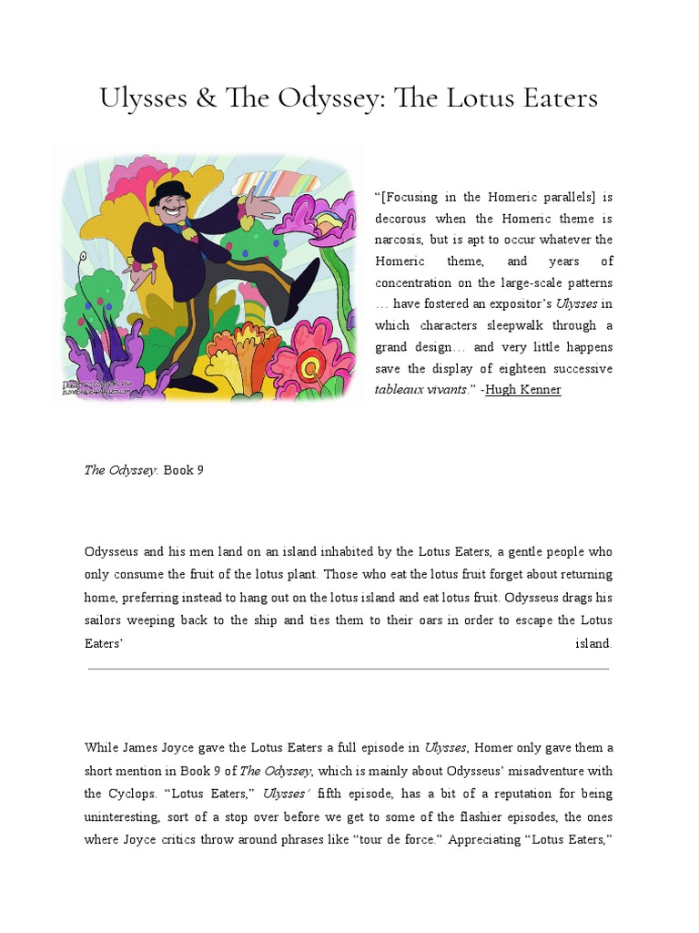 Ulysses & The Odyssey: The Lotus Eaters | PDF | Ulysses (Novel) | Odyssey