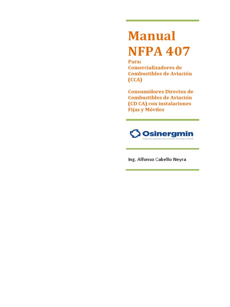 Normas NFPA 407: Seguridad en Combustibles de Aviación | PDF | Tubería ...