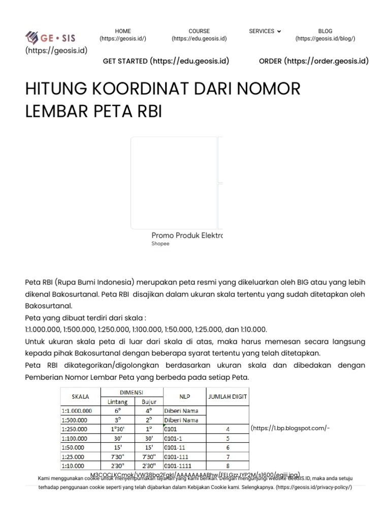 HITUNG KOORDINAT DARI NOMOR LEMBAR PETA RBI - GeoSIS - ID | PDF