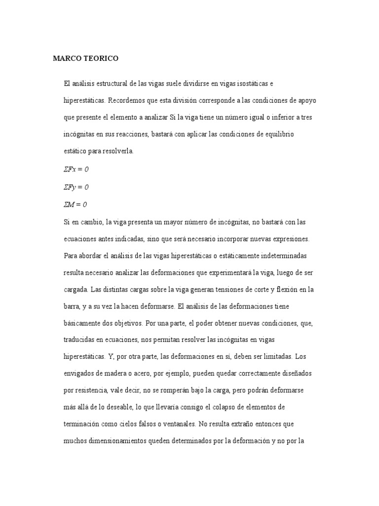 Marco Teorico | PDF | Viga (Estructura) | Doblar