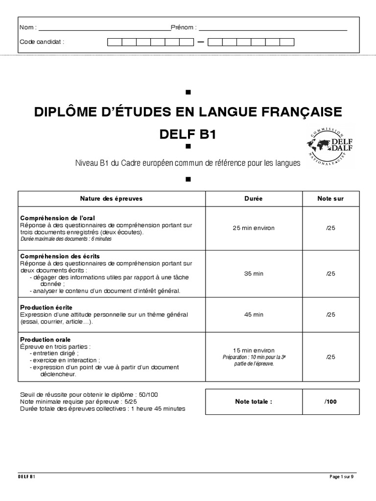 Real Delf B1 Sample Paper | PDF | Nations unies | Relations internationales