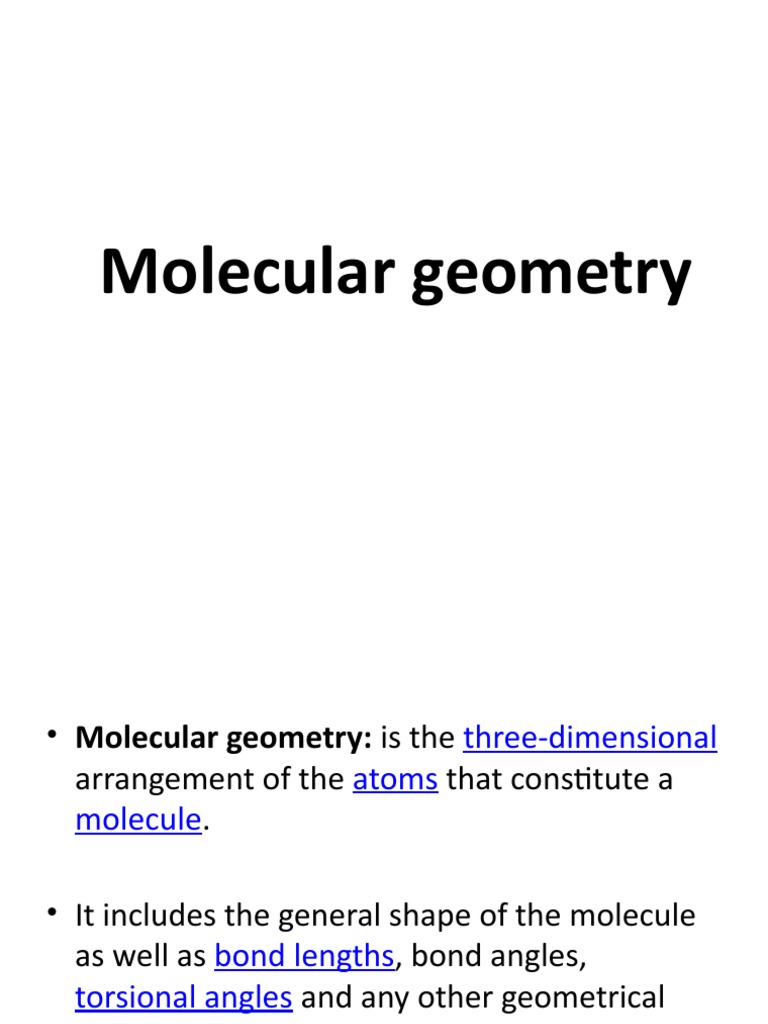Molecular Geometry | PDF | Chemical Bond | Molecules