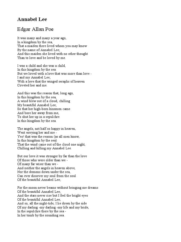 Annabel Lee (Portugués) Autor Edgar Allan Poe | PDF | Science