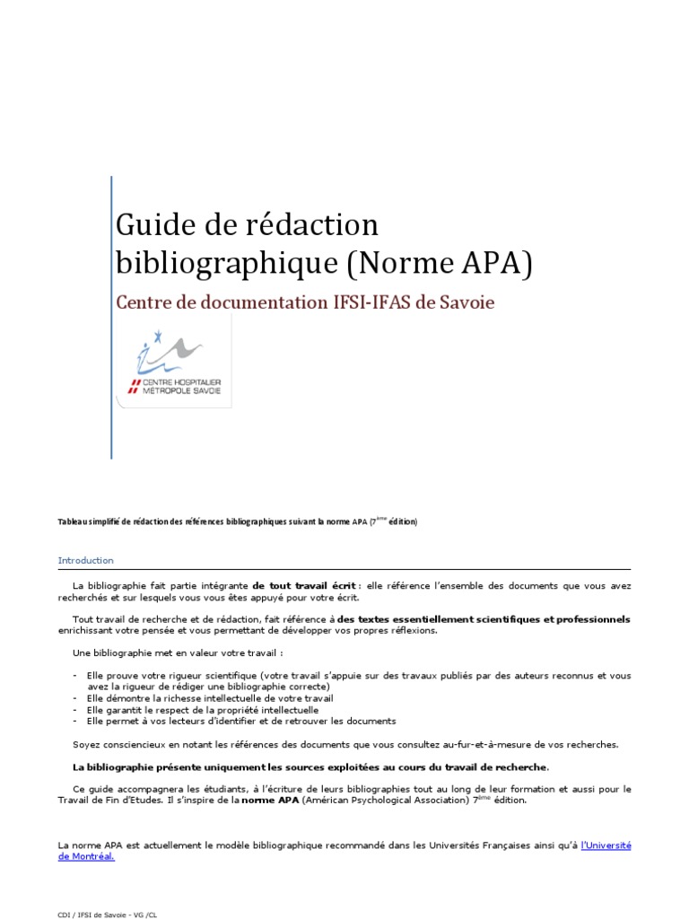 Tableau Simplifie Normes APA | PDF | Encyclopédies | Dictionnaire