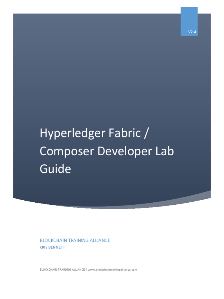 Hyperledger Fabric / Composer Developer Lab Guide: Blockchain Training Alliance | Download Free ...