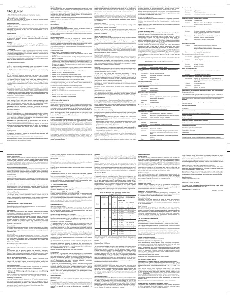 Aldesleukin 18MIU (Proleukin Inj Sol) | PDF | Interleukin 2 ...