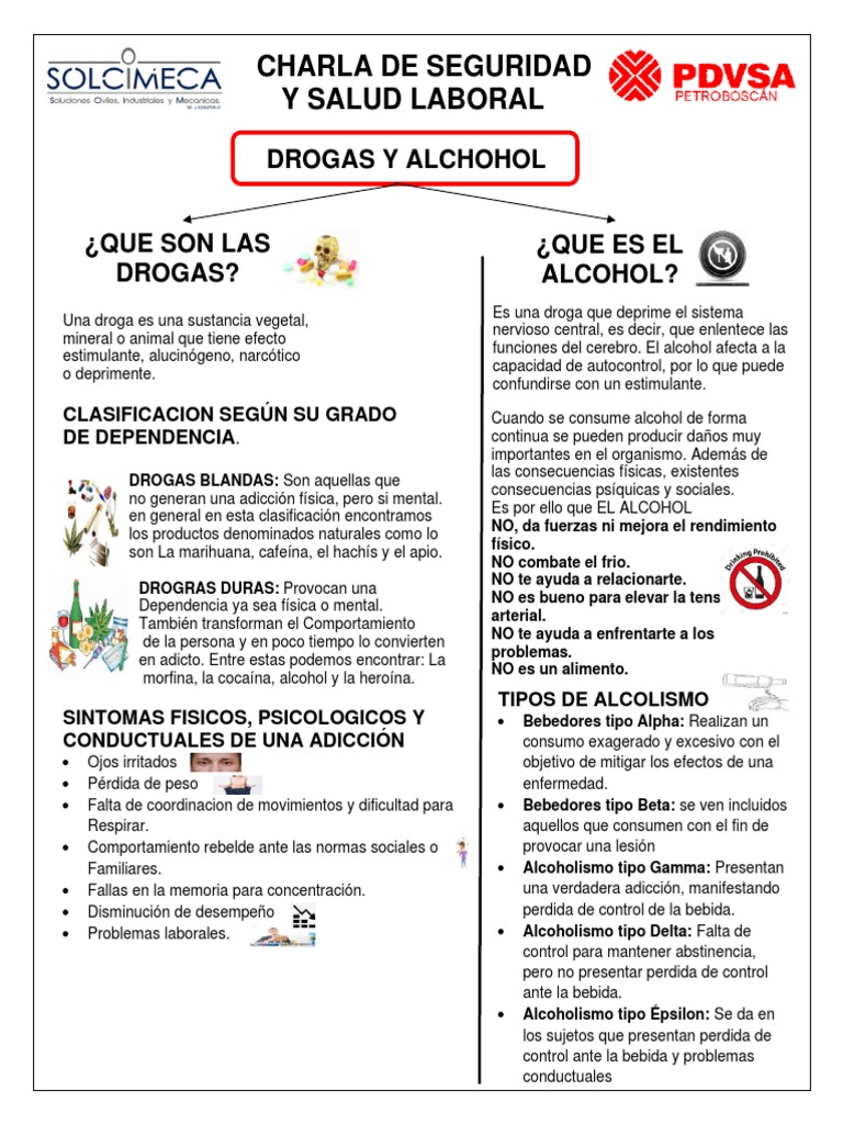 Charla Droga y Alcohol | PDF | Drogas | Alcoholismo