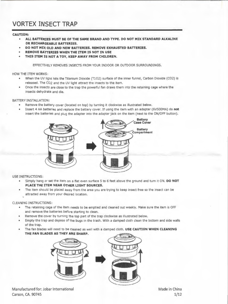 Vortex Insect Trap Guide | PDF