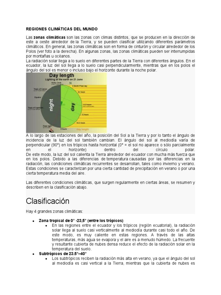 Regiones Climáticas Del Mundo | PDF | Clima | Presión atmosférica