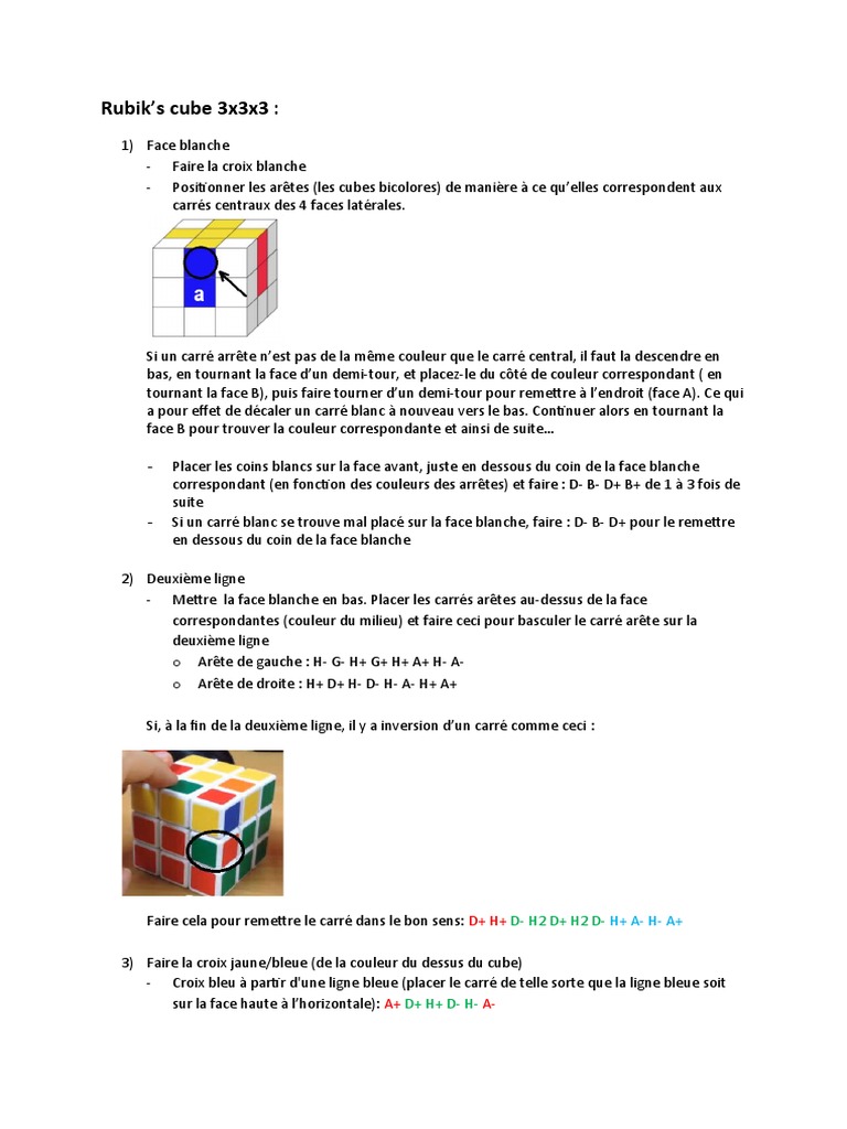 Résoudre le Rubik's Cube étape par étape | PDF