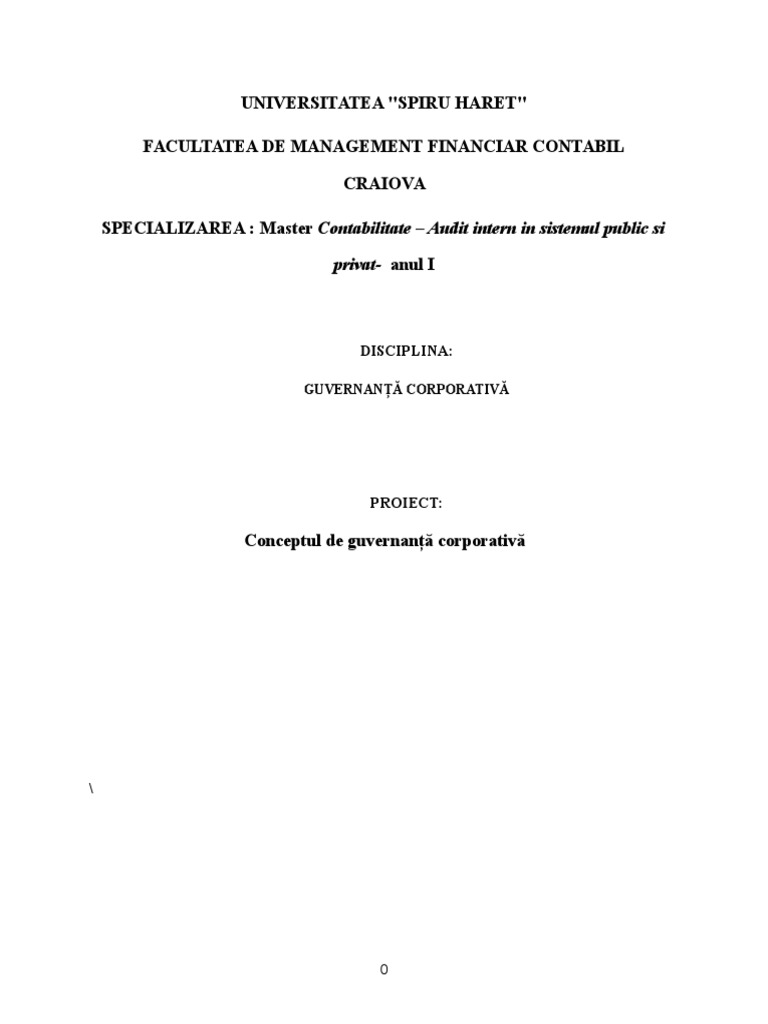 Conceptul de Guvernanta Corporativa - Compress | PDF