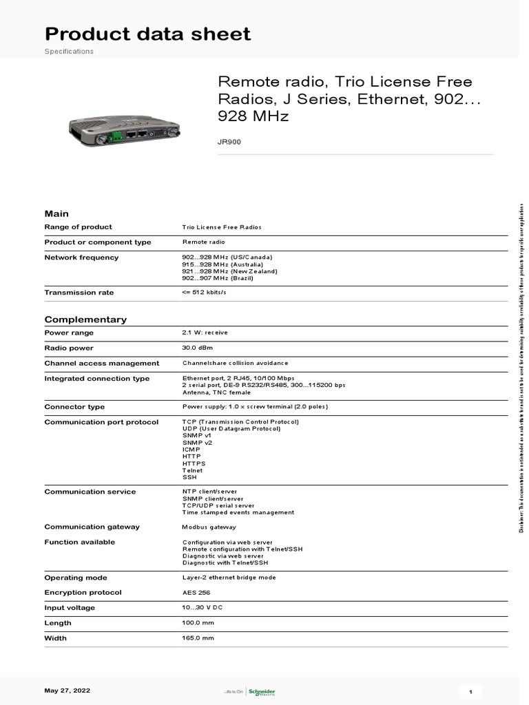 Trio License Free Remote Radio Specs | PDF | Port (Computer Networking ...