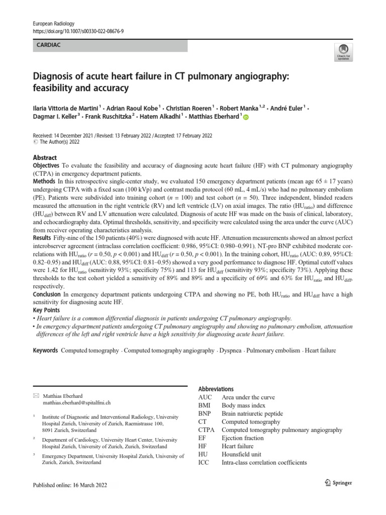 1.4diagnosis of Acute Heart Failure in CT Pulmonary Angiography ...