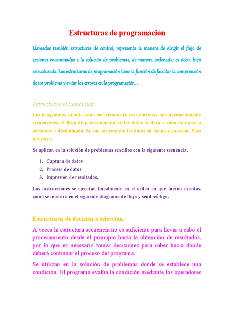 Estructuras de Programación | PDF