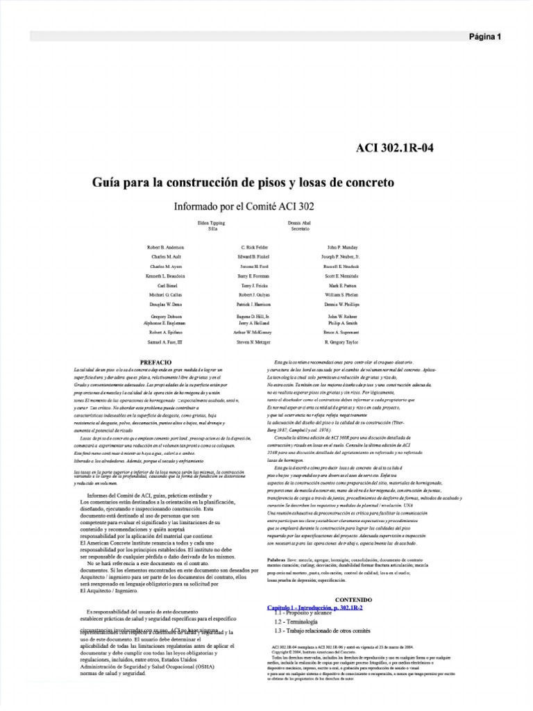 ACI 302.1R-04 (RespaldoEspanol) | PDF