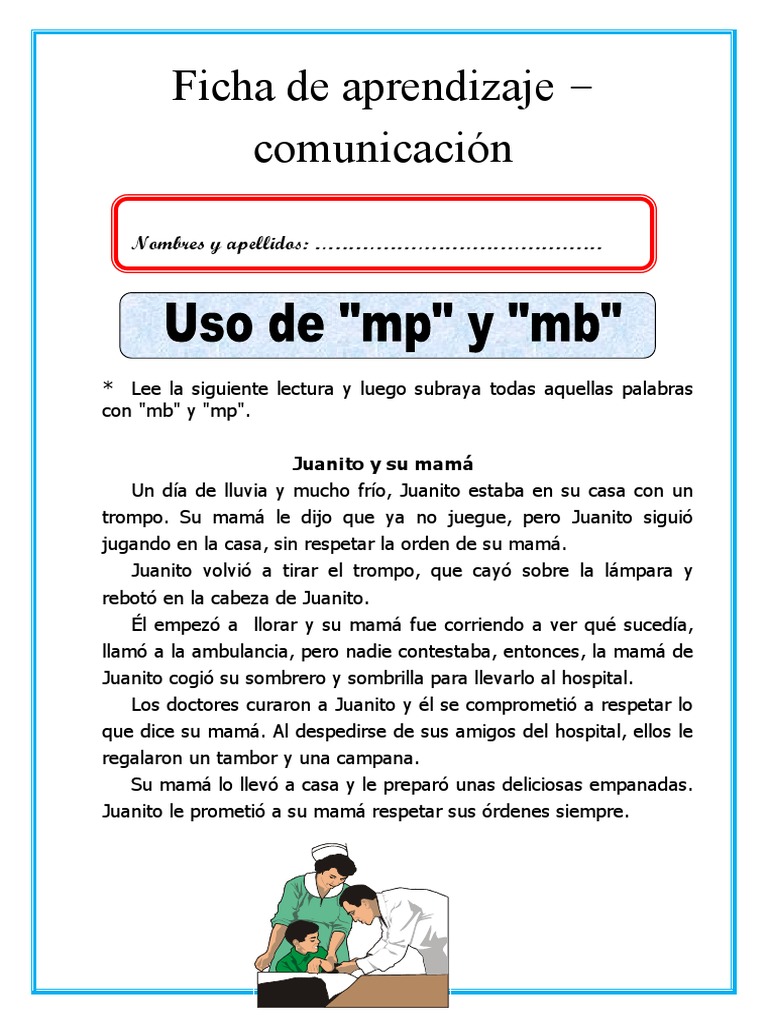 Ficha de Uso de MP y MB para Segundo de Primaria | PDF