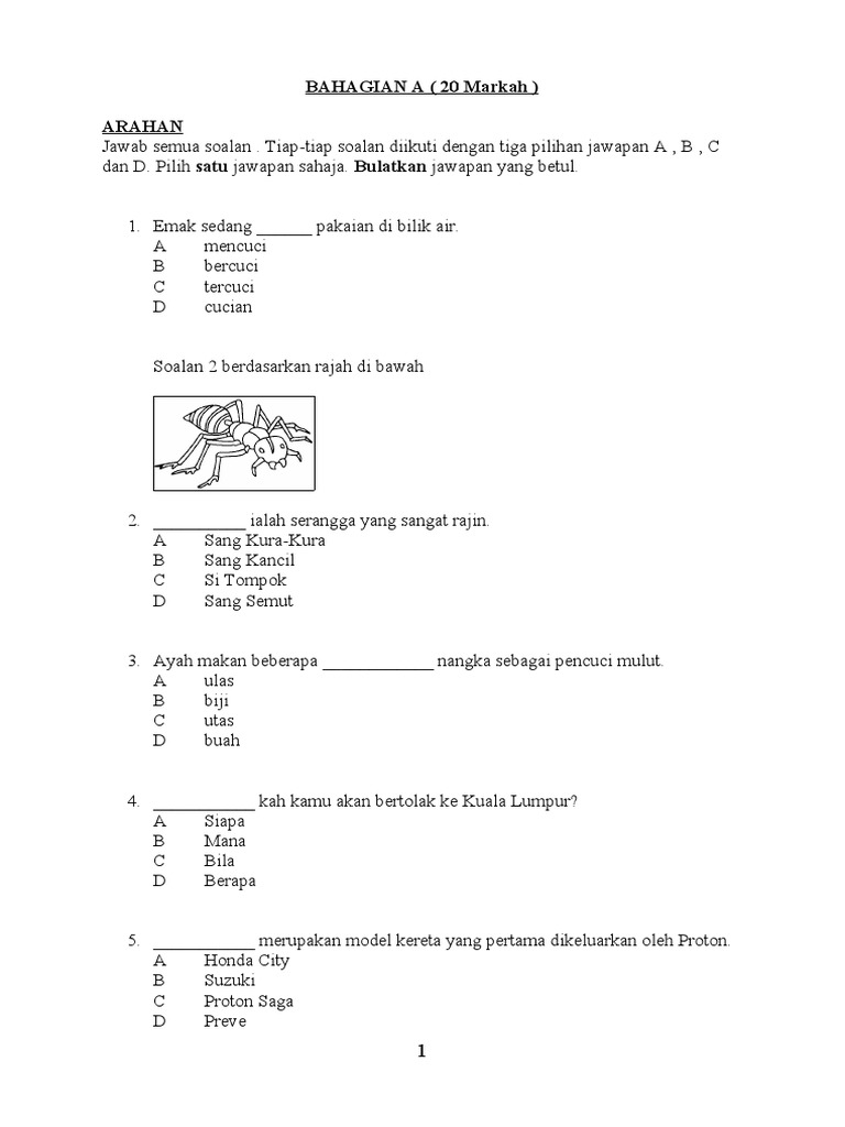 Ujian Bulanan Bm3 2018 | PDF