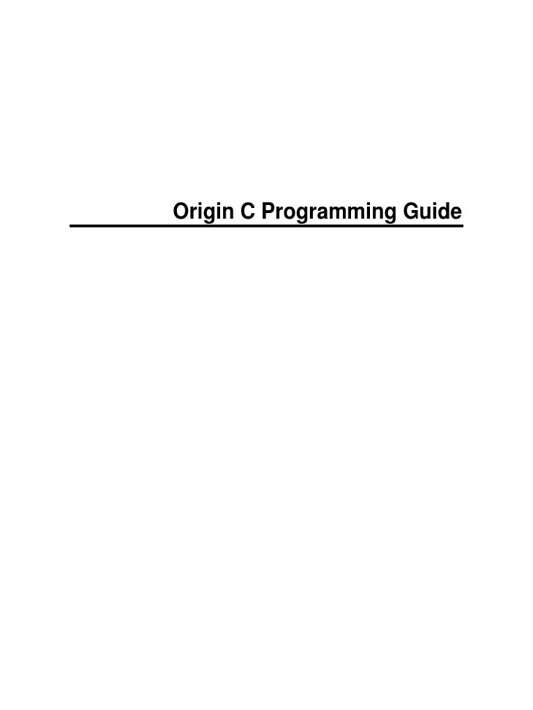 Origin C Programming Guide E | Download Free PDF | Class (Computer Programming) | Subroutine