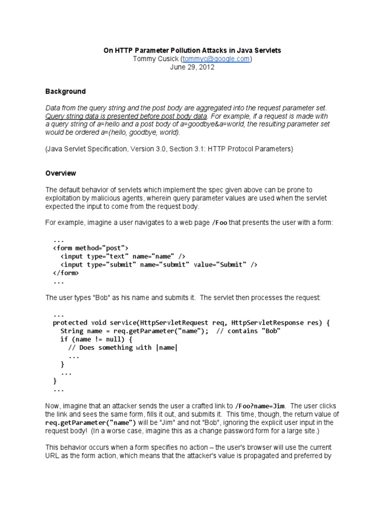 On Parameter Pollution Attacks | PDF