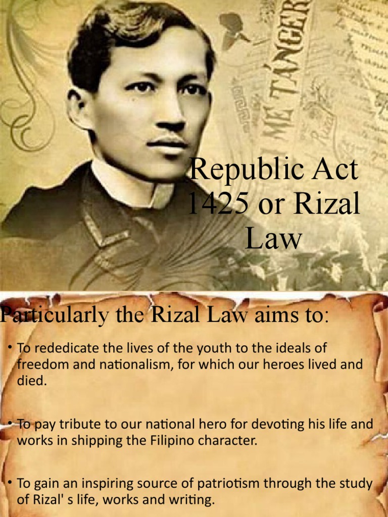 Republic Act 1425 or Rizal Law | PDF | Philippines