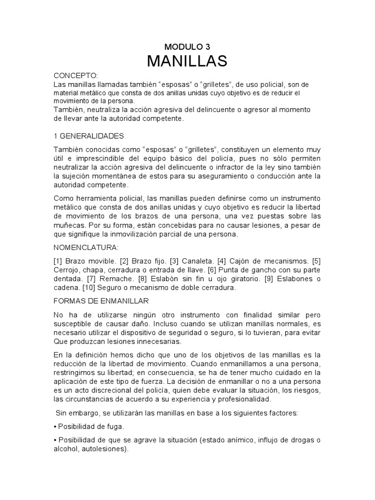 Tema Manillas | PDF | Esposas