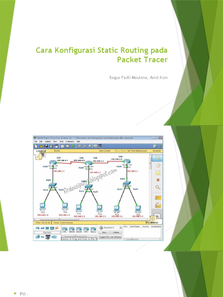 Cara Konfigurasi Static Routing Pada Packet Tracer | PDF