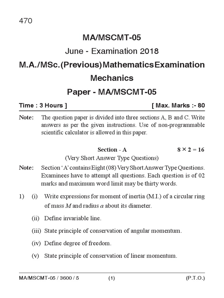 Ma MSMT 05 | Descargar gratis PDF | Rotation Around A Fixed Axis | Sphere