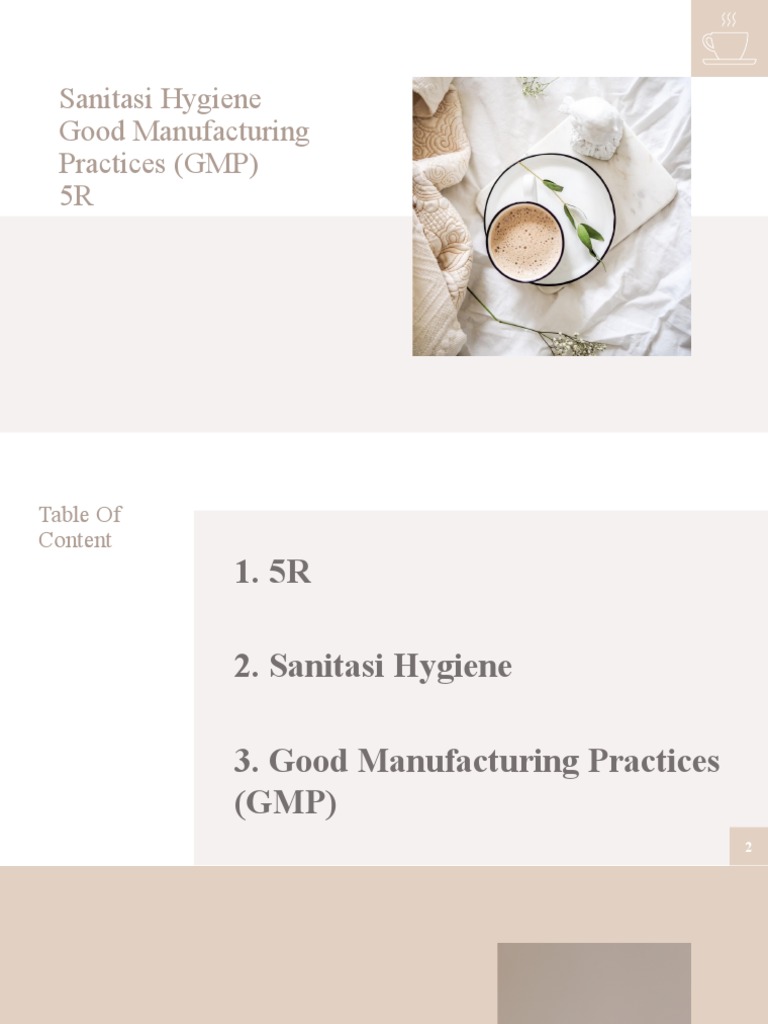 Sanitasi Hygiene, GMP, 5R | PDF