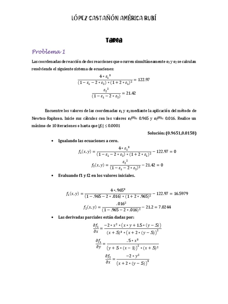 Tarea 4 López Castañón América Rubí - Métodos | PDF | Ecuaciones ...