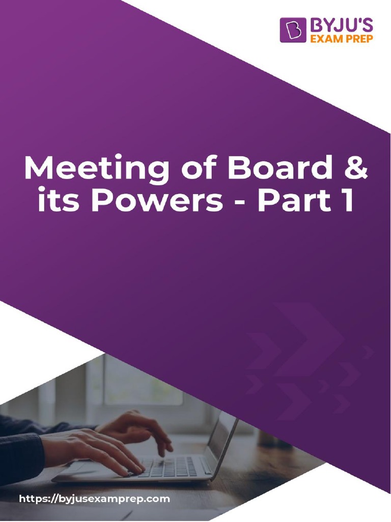 Meetings of Board and Its Powers Part1 18 | PDF | Quorum | Board Of ...
