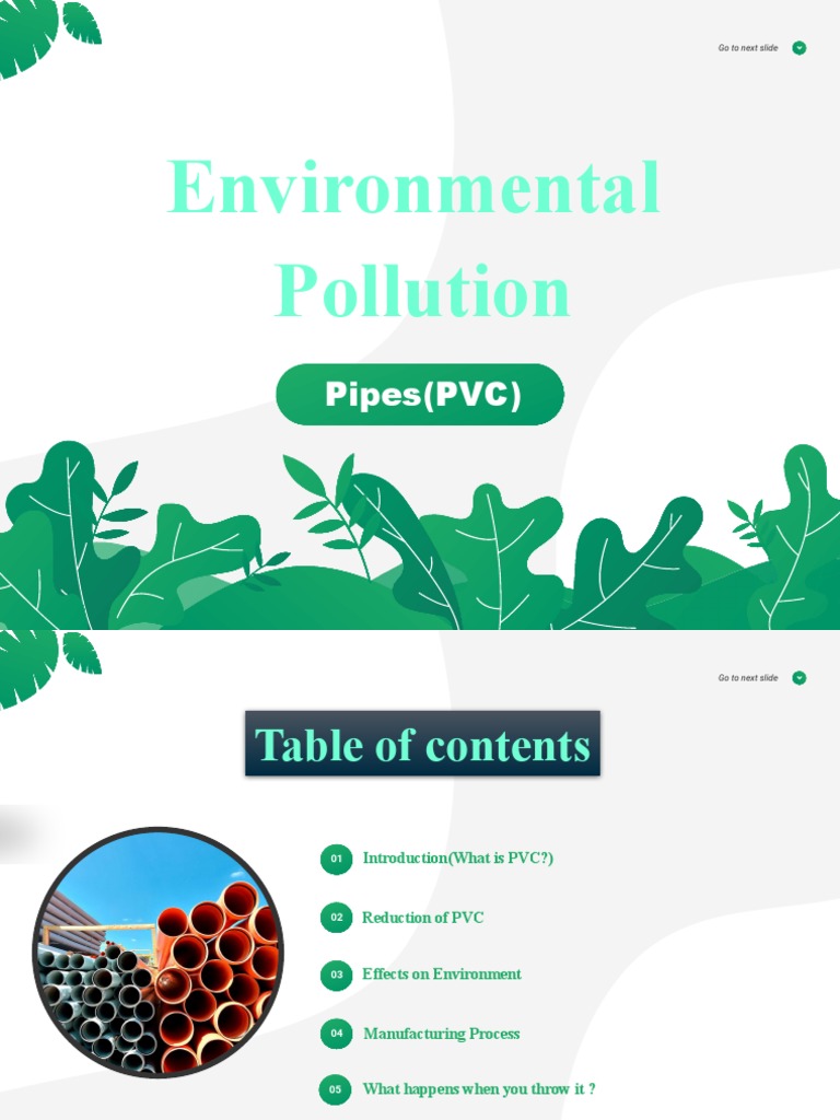 Effects of PVC Pipes on the Environment | PDF | Polyvinyl Chloride ...