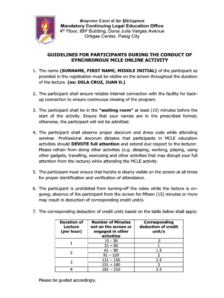 Guidelines MCLE | PDF