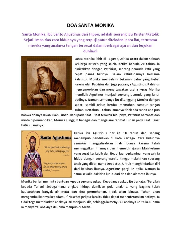Kisah Hidup Santa Monika | PDF