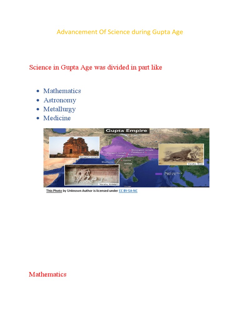 The Advancement of Mathematics, Astronomy, Metallurgy, and Medicine ...