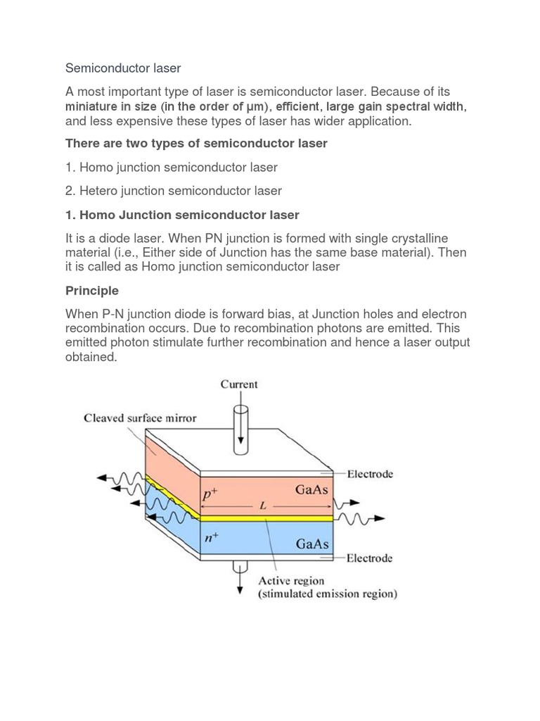 There Are Two Types of Semiconductor Laser | PDF | P–N Junction | Laser ...