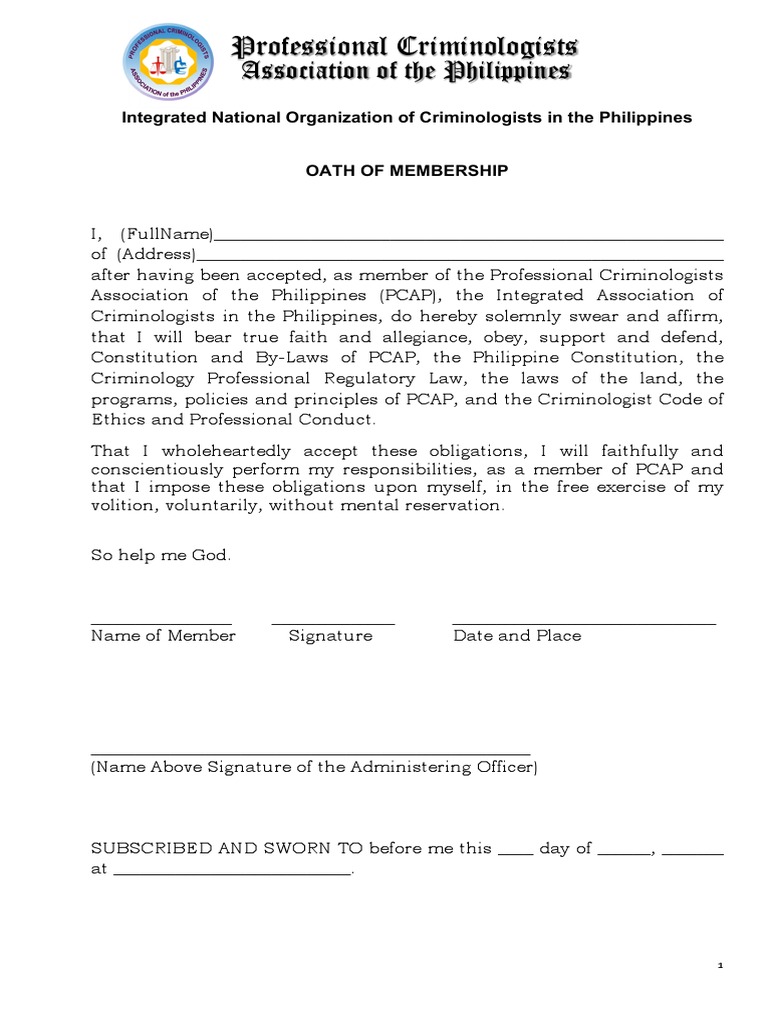 Oath Taking Form | PDF