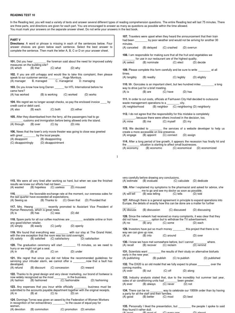 Reading Test | PDF | Password | Teachers